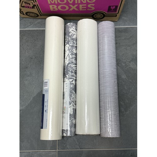 Fifteen and a Half Rolls of Quality Wallpaper to include a Full sealed ...