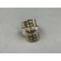A Hallmarked Sheffield Silver Chunky Handcrafted Ring, Circa 2020. Size R