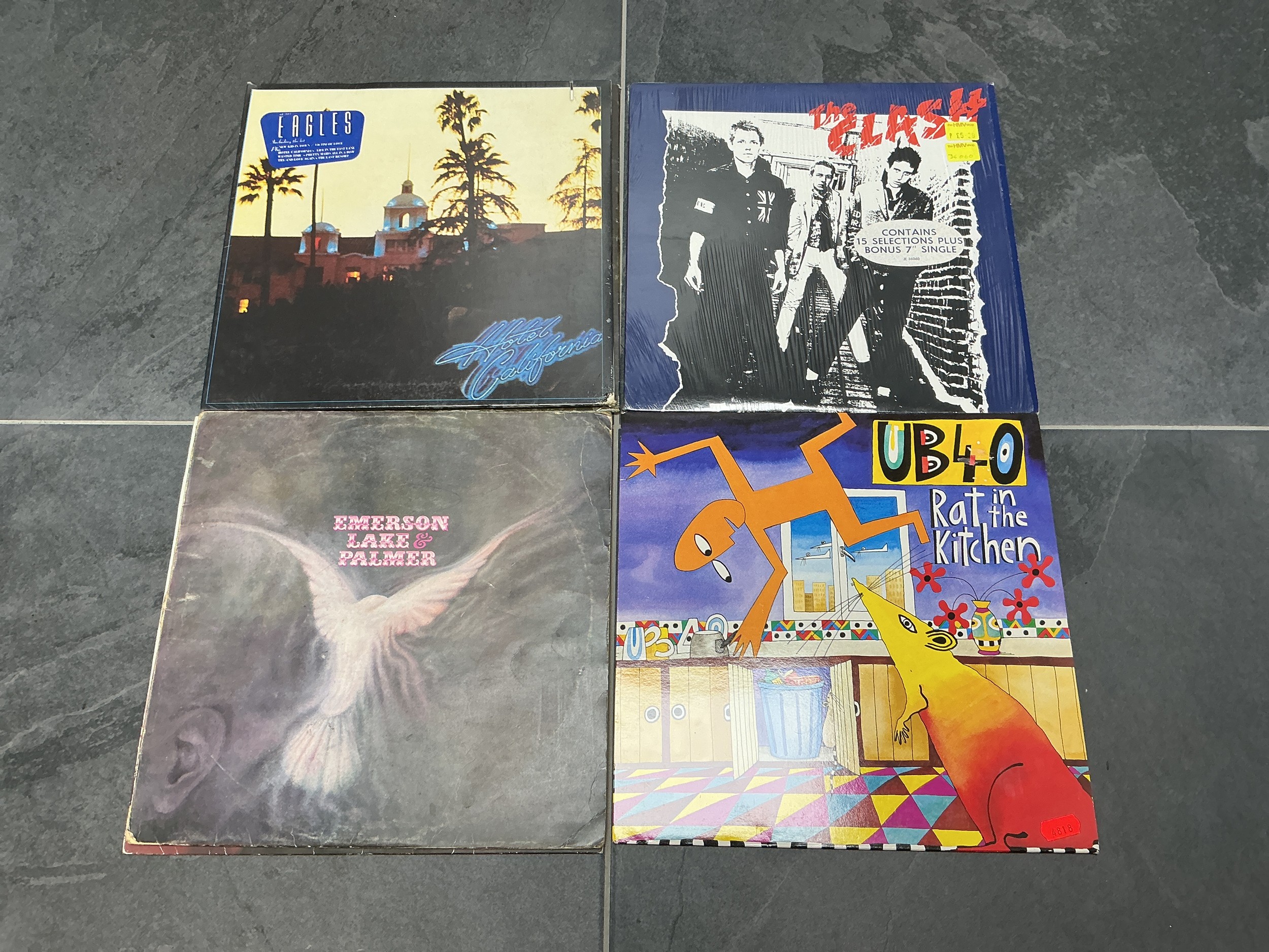 Selection of Vinyl LP's includes UB40, Emerson Lake & Palmer, The Cure ...