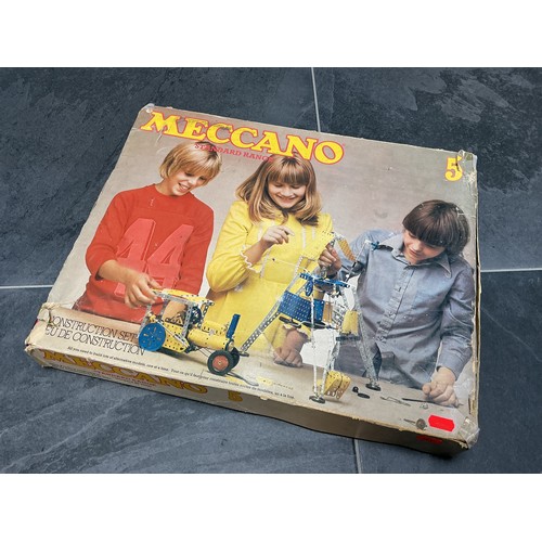 Vintage Meccano Set No 5 in Original Box with Bagged Contents