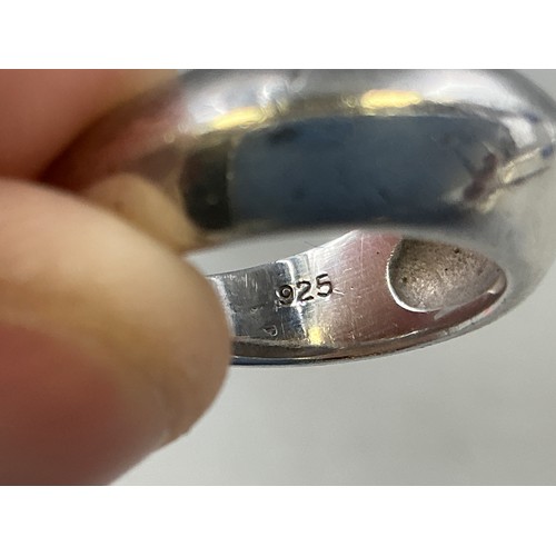 CH Silver 925 Matt and Polished Ring (Size L) Complete with ...