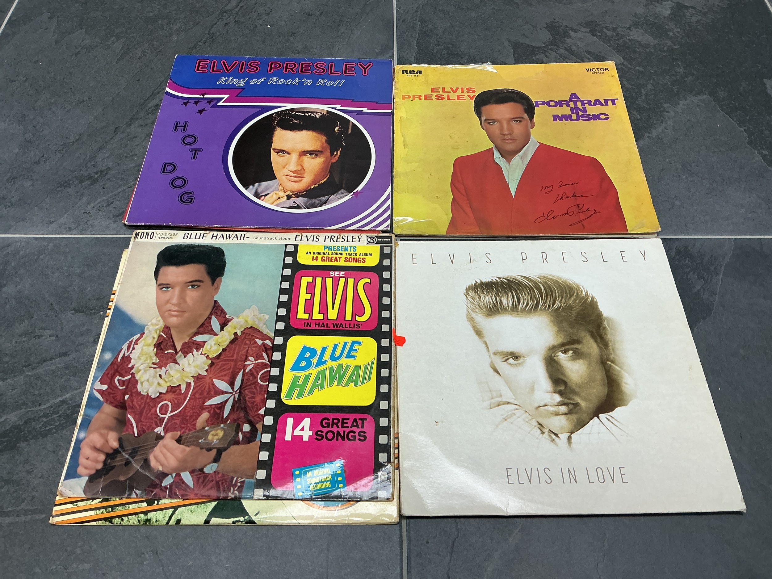 Eight Elvis Presley Vinyl LPs - Includes Elvis in Love, Blue Hawaii, Elvis Presley Twin Pack, A Port