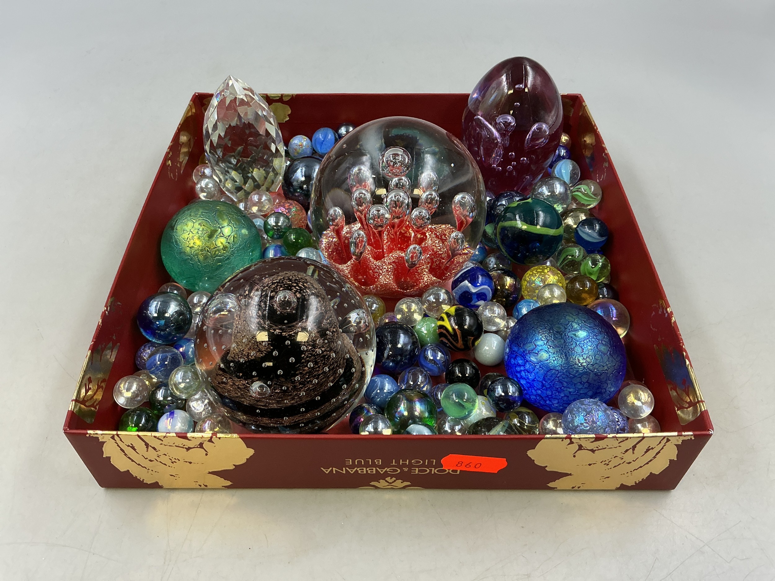 Selection of Paper Weights and Marbles