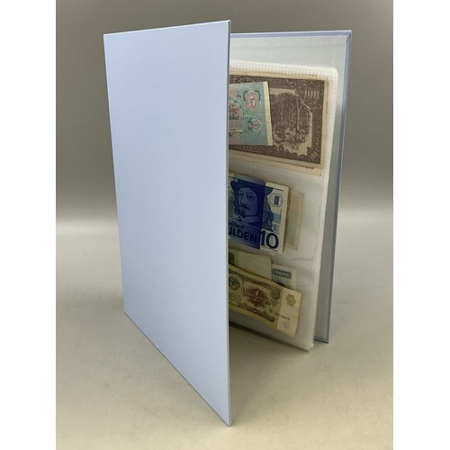 A Folder of Assorted Worldwide Banknotes - Includes USA, Turkey, Greece ...
