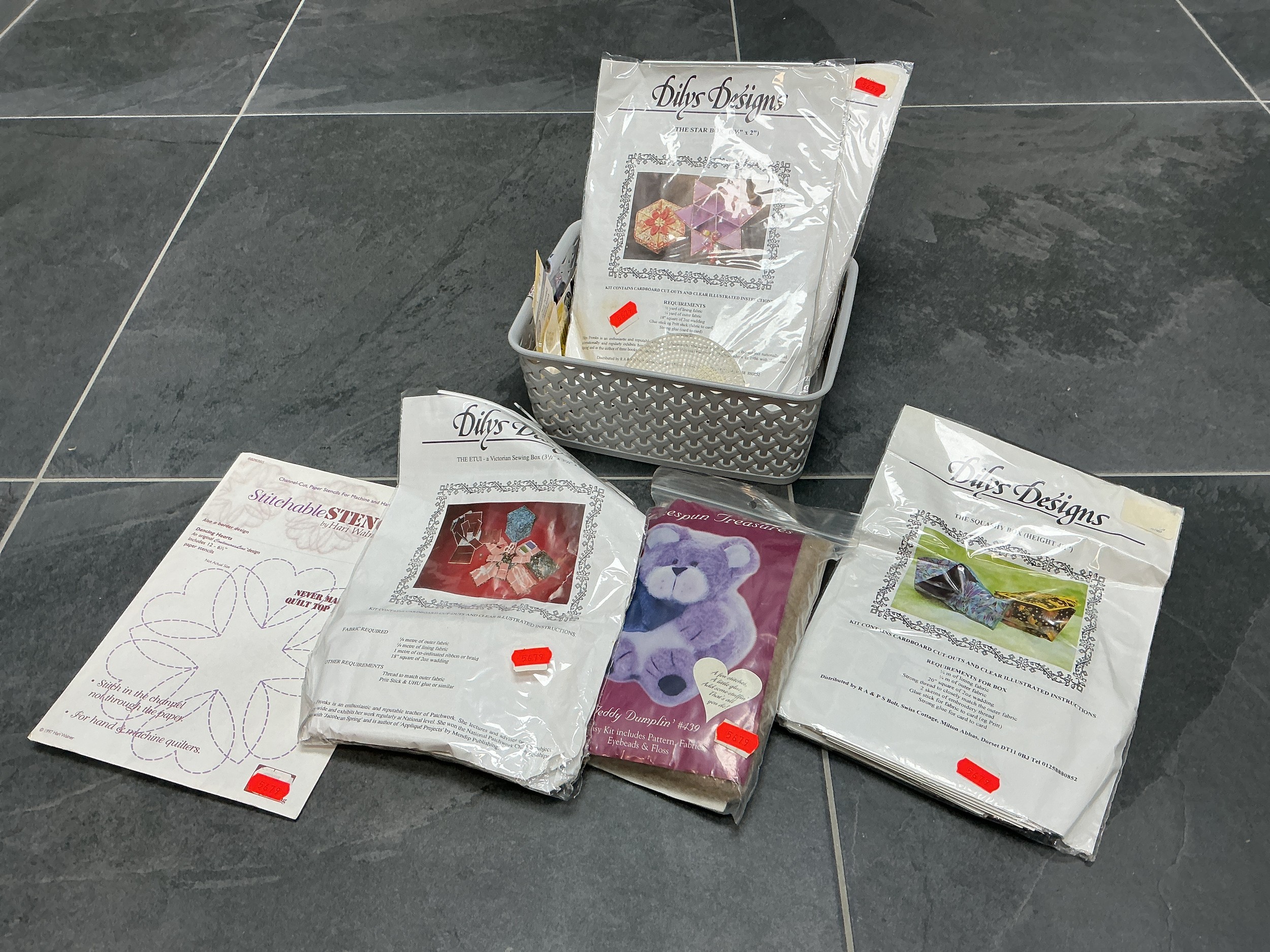 Dilys Designs needle sewing box kits (four in total) and a Hari Walner ...