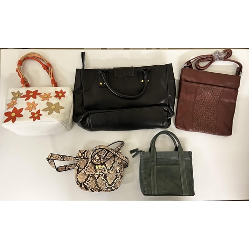 A collection of five designer, ladies handbags. Includes Jones ...