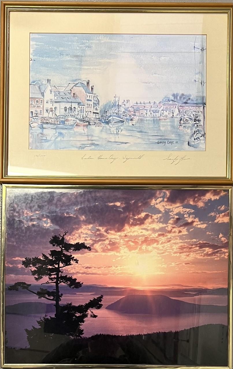 A signed print of "Customs House Quay, Weymouth" by Sandy Gore. Limited ...
