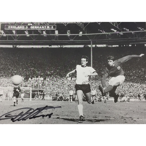 A signed photo of Geoff Hurst's famous 1966 world cup goal, together ...