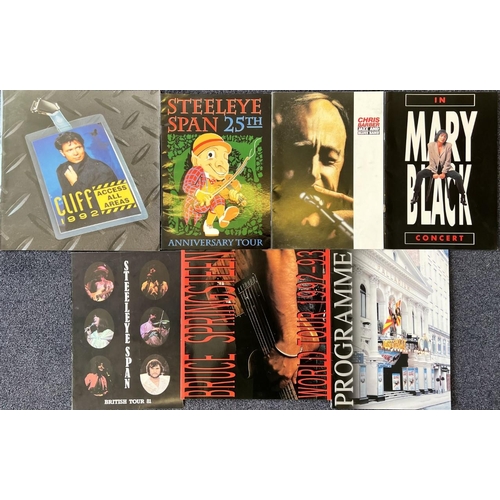 A mixed lot of seven concert programmes. Artists include Bruce ...