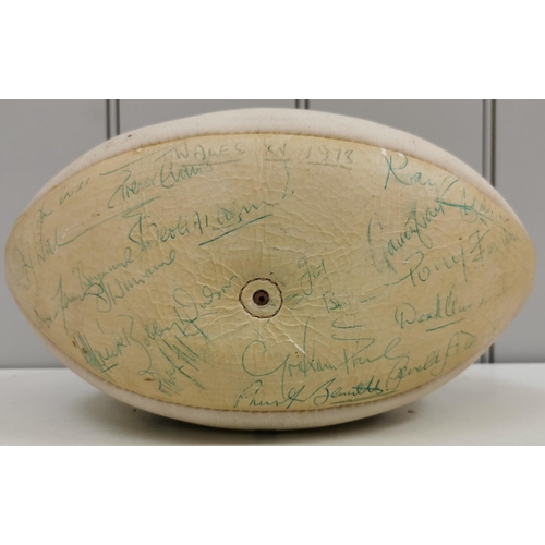 A signed rugby ball from 1978. Signed by the five nations' England ...