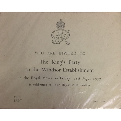 A collection of personal Royal invitations & passes given to a member ...