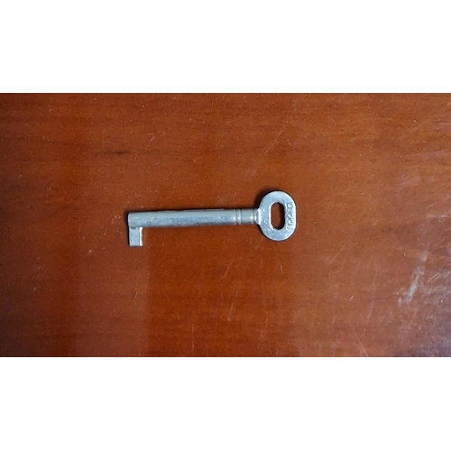 A Regency-style buffet sideboard. Triple drawers & cupboards. Key ...