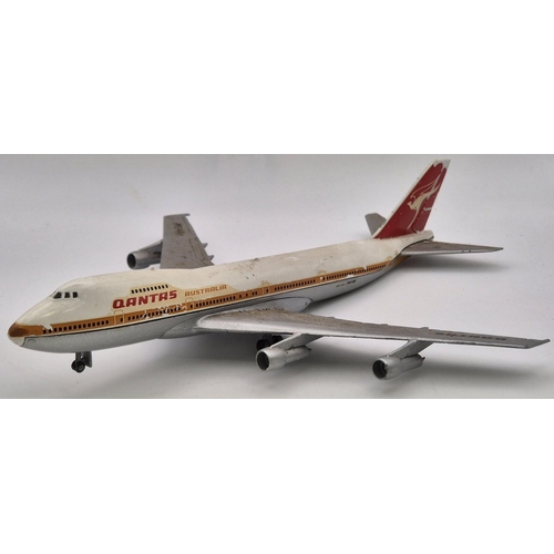 Two playworn Aero Mini planes. To include Qantas Airbus A330 & BOAC ...