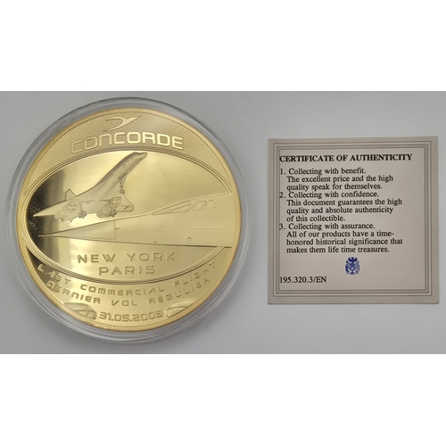 Oversized Concorde - The Final Farewell gold-plated proof commemorative ...