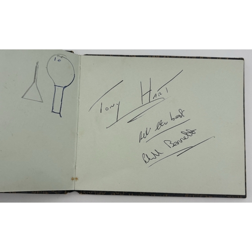 Vintage autograph book, signed by Tony Hart & another