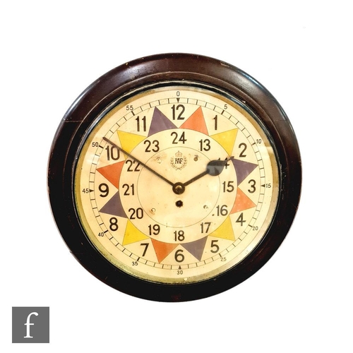 An RAF operations room sector wall clock, the single-fusee movement ...