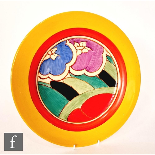 Clarice Cliff - Red Gardenia - A large circular plate circa 1930, hand ...