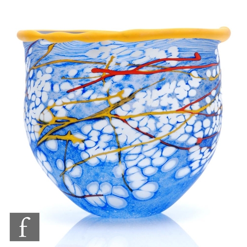 Norman Stuart Clarke - A studio glass bowl of ovoid form, decorated ...