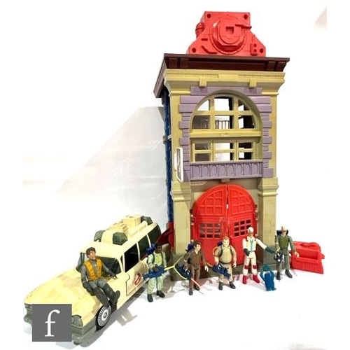 A Kenner Real Ghostbusters firehouse, together with an ECTO-1 car and a ...