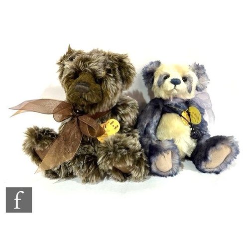 Two Charlie Bears, CB193929B Aaron teddy bear, brown plush with frosted ...