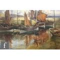 GEORGE ROBERT RUSHTON, RI RBA RBSA (1868–1948) - Fishing boats setting ...