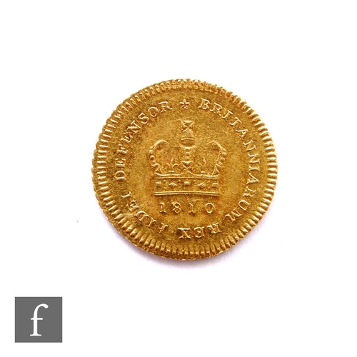 George III (1760-1820) - A third Guinea, 1810 laureate head facing ...