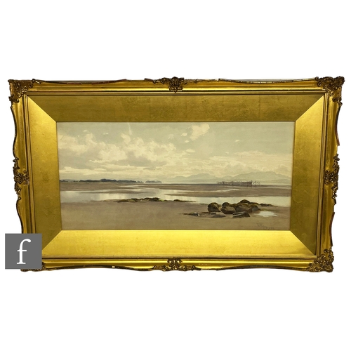 PERCY DIXON (1862-1924) - 'Low Tide', watercolour, signed, framed, 24cm ...