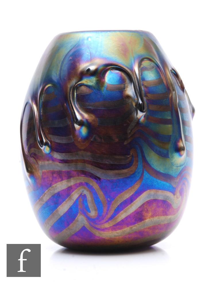 A contemporary studio glass vase by John Ditchfield, Glasform Ltd ...