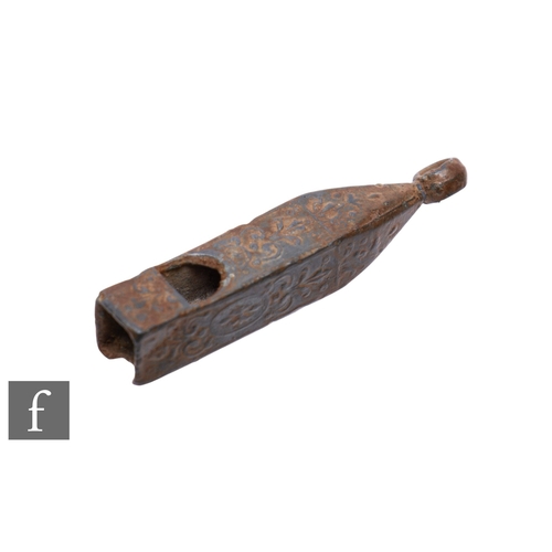 Circa 16th/17th Century - A post medieval whistle of square section ...