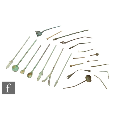 Roman - A collection of small spoons, possibly physician's, and hair ...