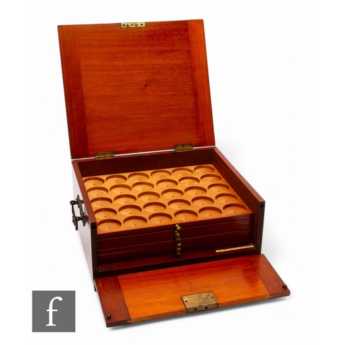 A late Victorian mahogany table top coin cabinet by Edgar Lincoln ...