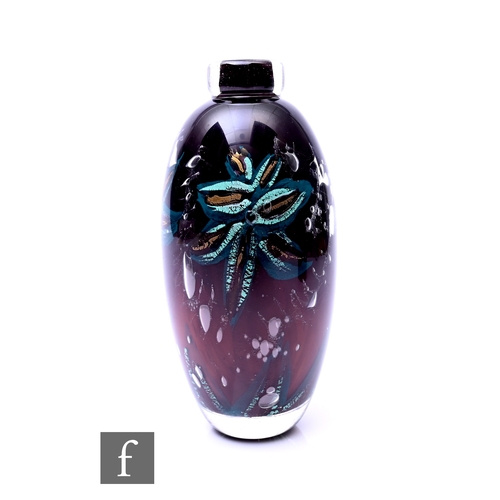 A Sally Jean Penn-Smith art glass graal vase, of elongated ovoid form ...