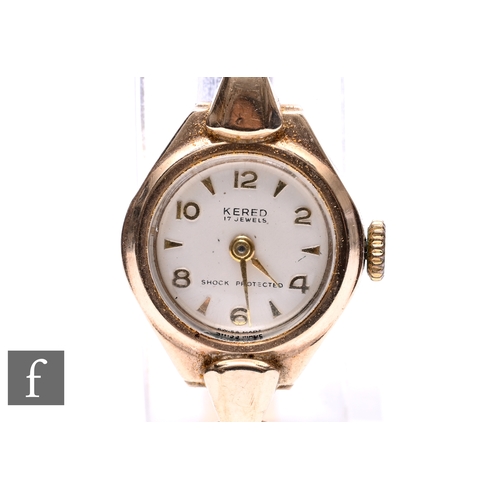 A lady's 9ct hallmarked Kered manual wrist watch, Arabic numerals and ...