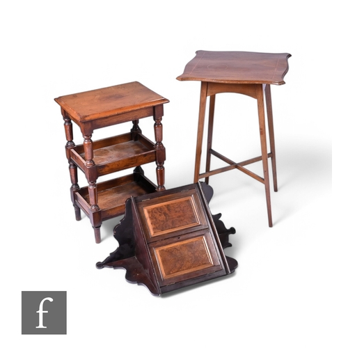 An early 20th Century three-tier what-not table of rectangular form ...