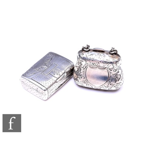 Two items of hallmarked silver, a cushioned rectangular vinaigrette ...