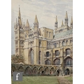 Harry Gibberd RBSA (1914-1991) - 'Peterborough Cathedral' watercolour ...