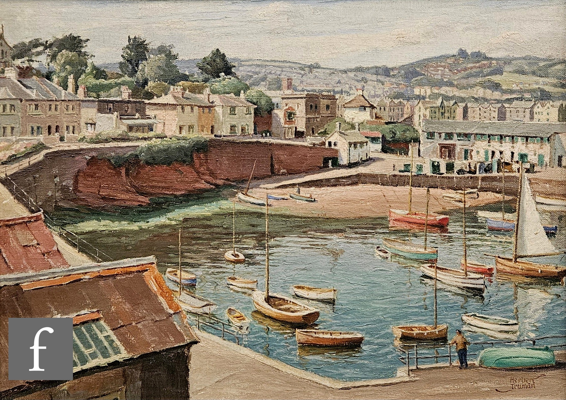 Herbert Truman (1883-1957) - Bristol Savage Club of Art - 'The Harbour ...