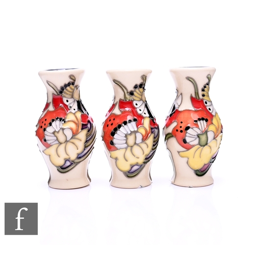 Emma Bossons - Moorcroft Pottery - Three 'Demeter' miniature vases, of ...