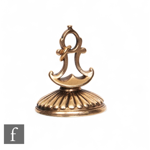 A George III intaglio fob seal of naval interest, the matrix carved ...