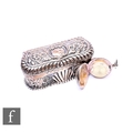 A Victorian hallmarked silver sovereign holder, with engraved ornate ...