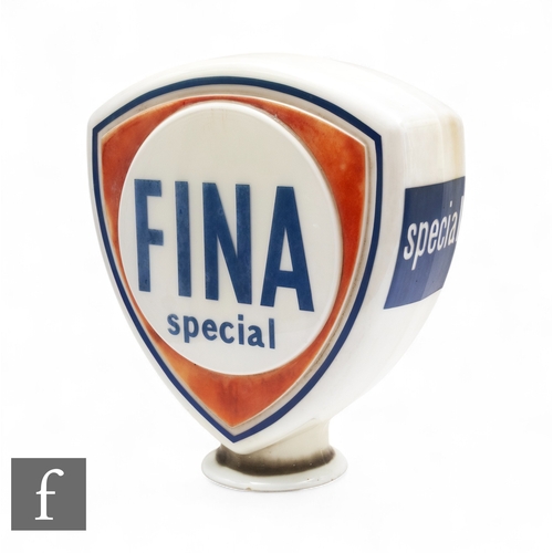 A Fina Special double-sided opaque glass petrol globe, height 47.5cm ...