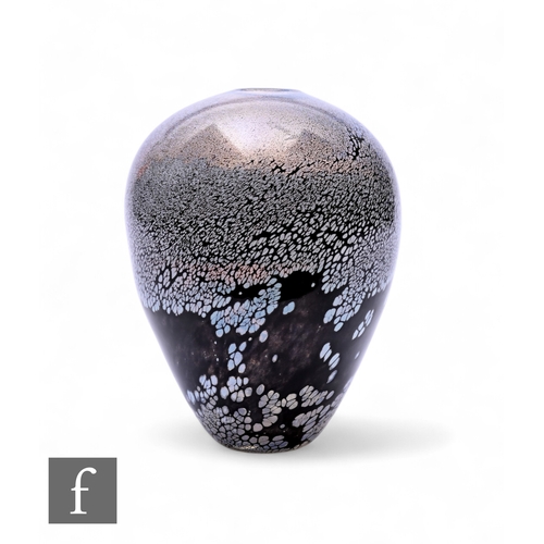 A later 20th Century studio glass vase by Geoff Innell, of ovoid form ...