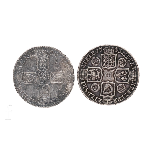George II (1727-1760) - A shilling, 1743, 6g, and a William III ...