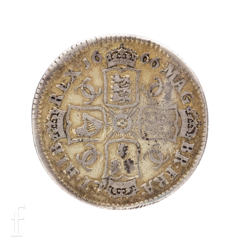 Charles II (1660-1685) - A shilling, 1666, elephant mint mark.A ...