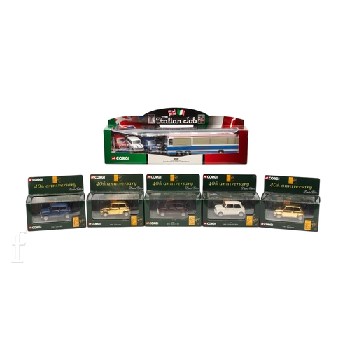 A Corgi diecast 36502 The Italian Job Three Piece Mini Set & Blue and ...