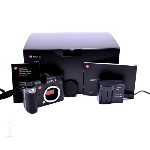 A Leica SL camera type 601, model number 10850, black serial number ...