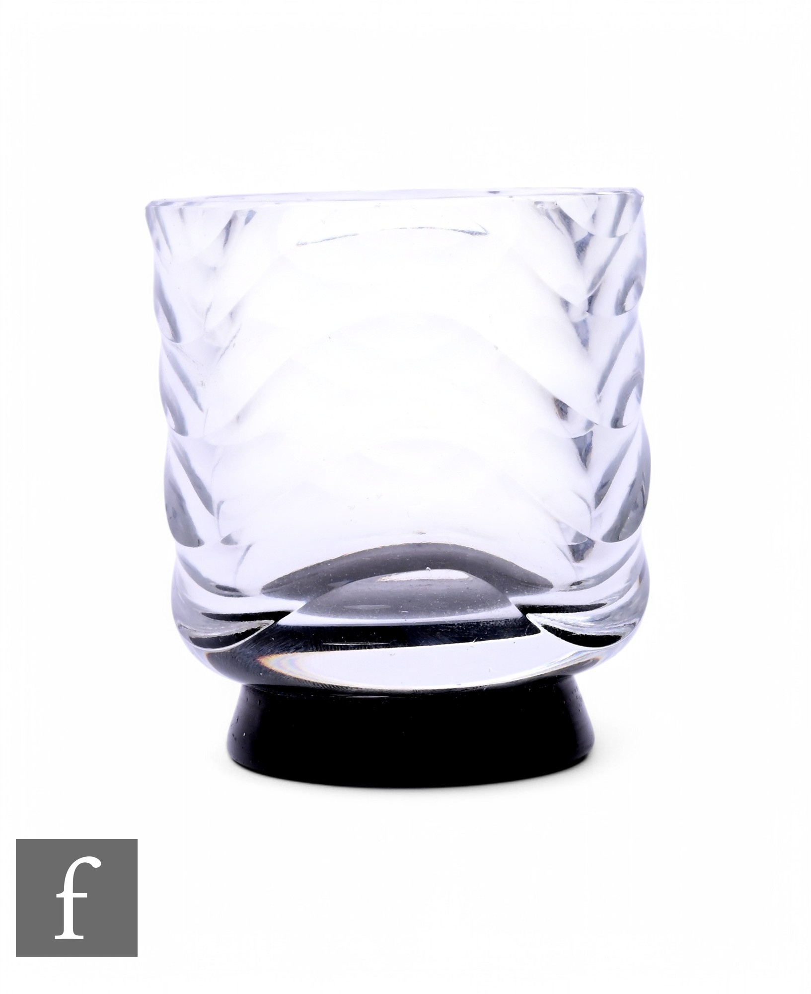 A Simon Gate for Orrefors Wave pattern jar, circa 1930, of footed ...