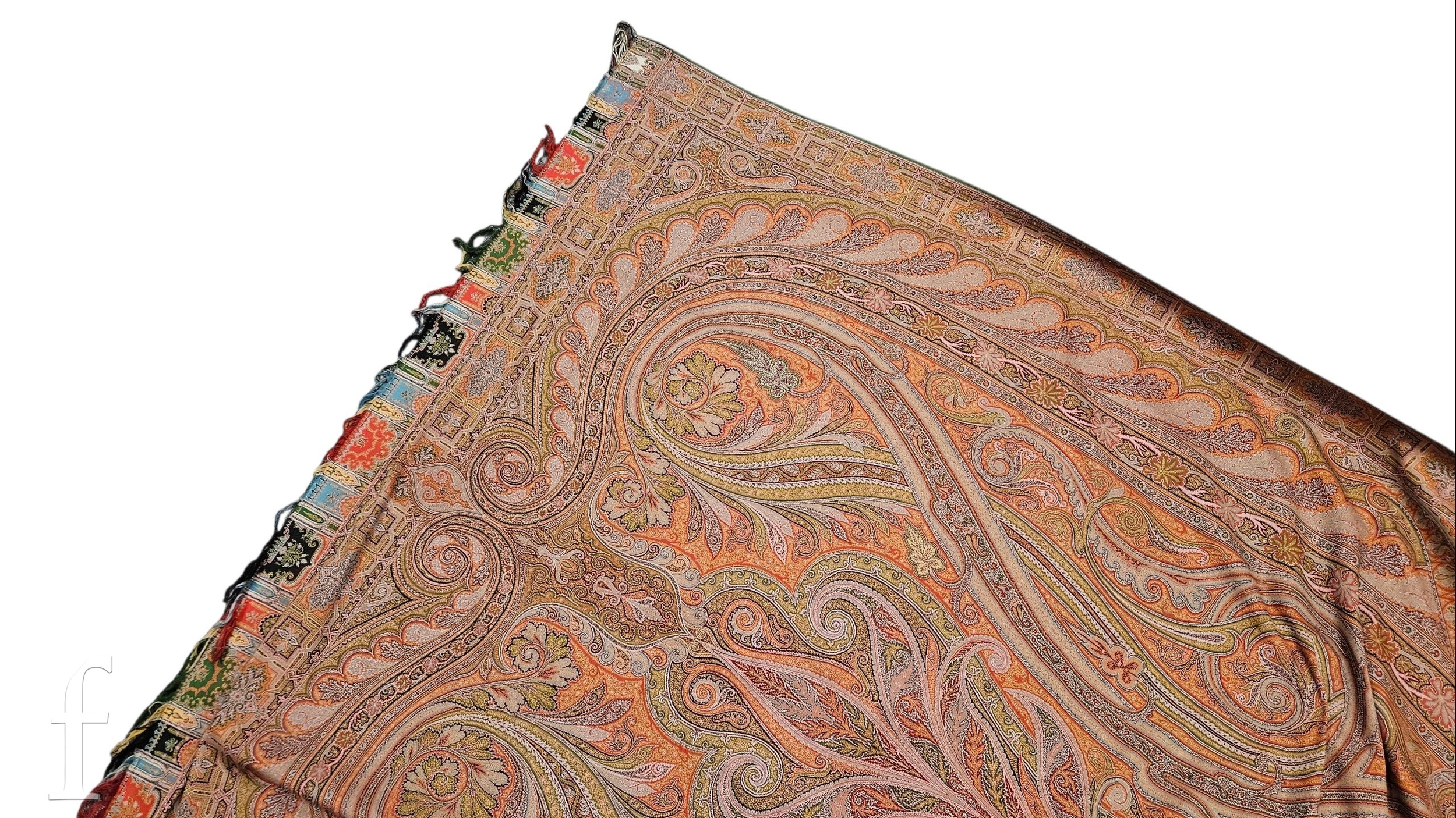 A large late 19th to early 20th Century Paisley shawl in traditional ...
