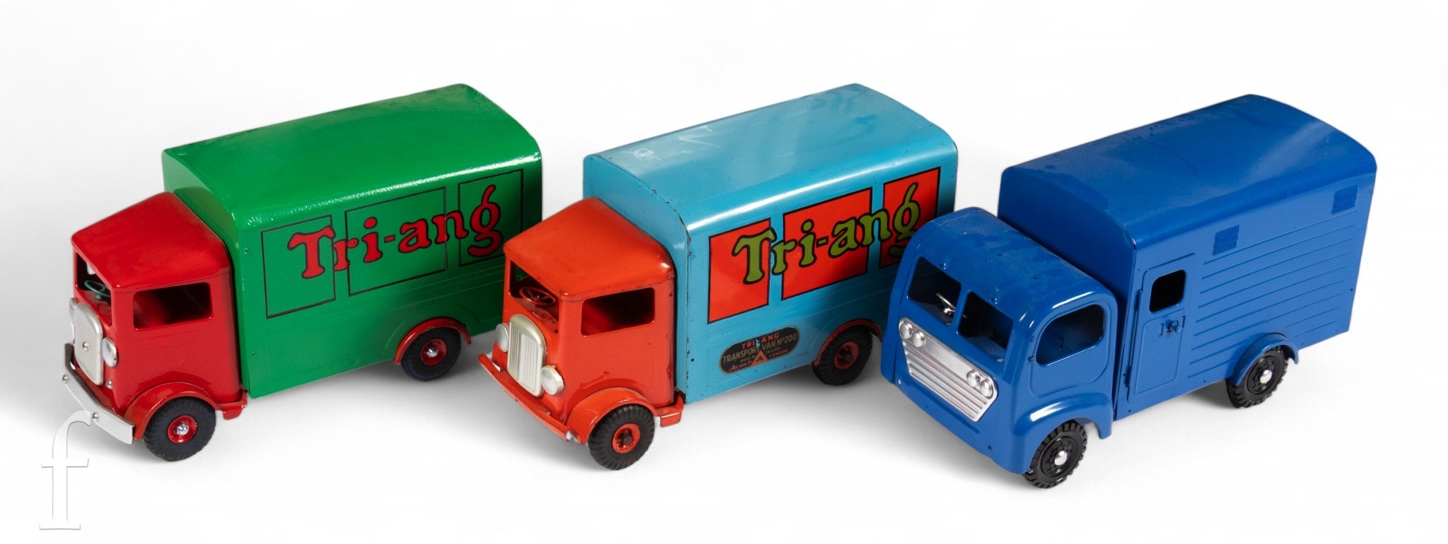 Three Triang (Lines Bros Ltd) pressed steel vans, two 200 series ...