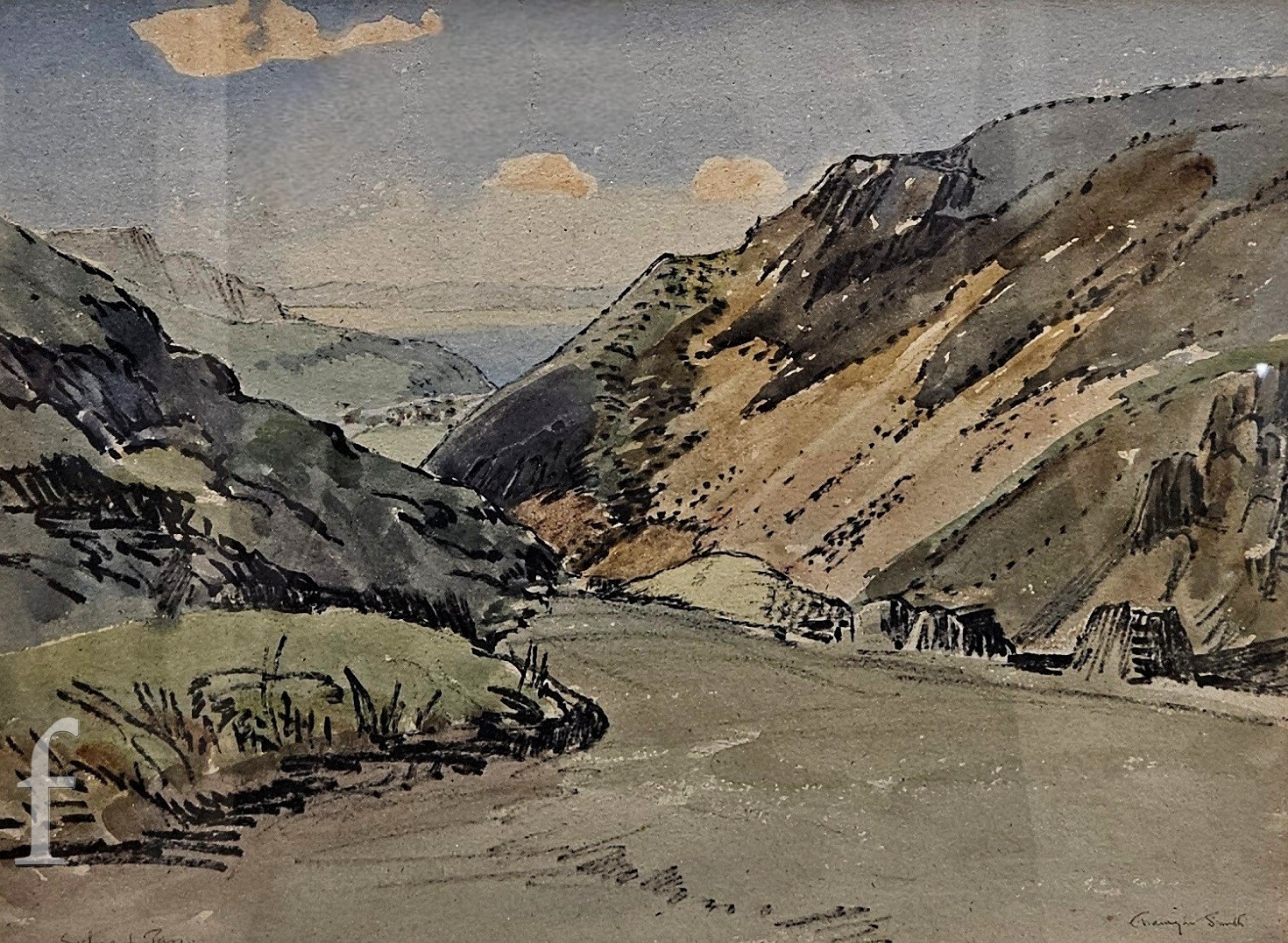 Grainger Smith RCA (1892-1961) - 'Sychant Pass', watercolour, signed ...